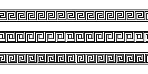 Seamless Meander Patterns Greek Meandros Fret Or Key Ornament For