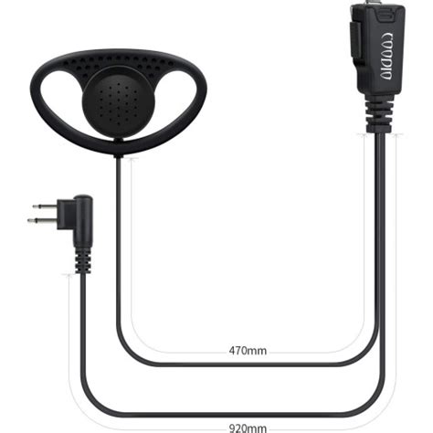 D Ring Earpiece Police Security Headset Inline Ptt