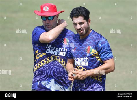 Stuart Law L During The Afghanistan National Cricket Team Attends Practice Session At Zahur
