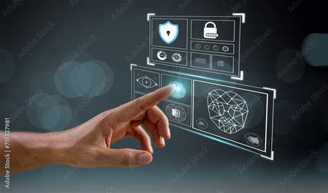 Hand Touch Scan Digital Biometric Sensor Cybersecurity Scanner