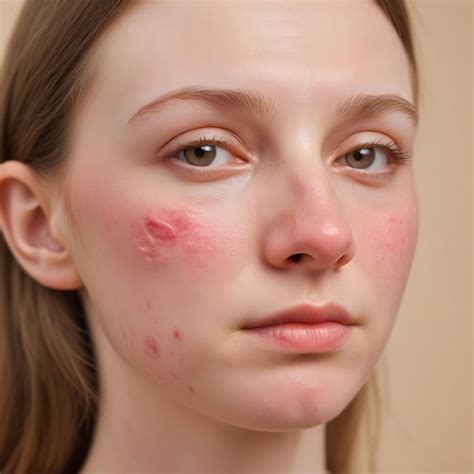 Closeup Photo Of Young Pretty Caucasian Woman Suffering From The Skin