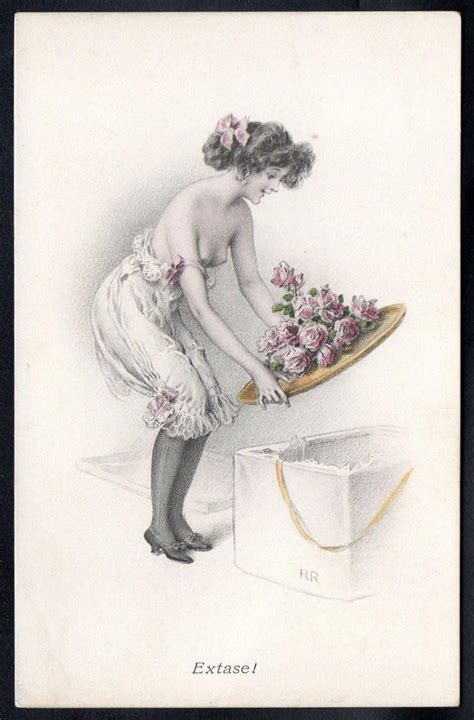Vintage Risqué Glamour Topless Postcard M Munk No 684 Circa