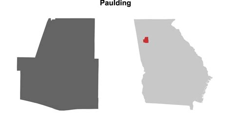 Paulding County Georgia Blank Outline Map Set 56387615 Vector Art At Vecteezy