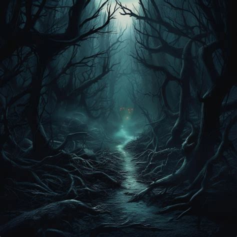 Premium Ai Image Misty Forest