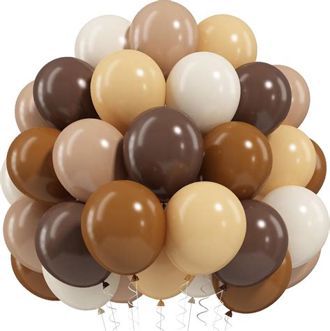 Brown Balloons 50 Pcs 12 Inch Double Stuffed Dark Light