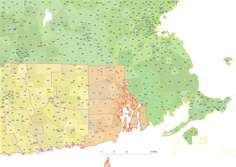 Rhode Island Zip Code Map With Cities Your Vector