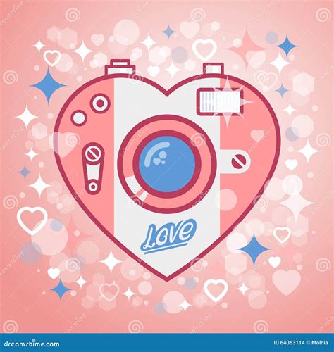 Camera Love Stock Vector Illustration Of Pink Creativity 64063114
