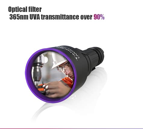 Tank007 Uvc31 Ndt 365nm Uv Flashlight Non Destructive Testing Led Black