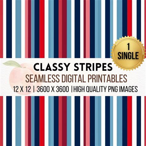 Classy Stripes Printable Pattern Seamless Design Background Digital