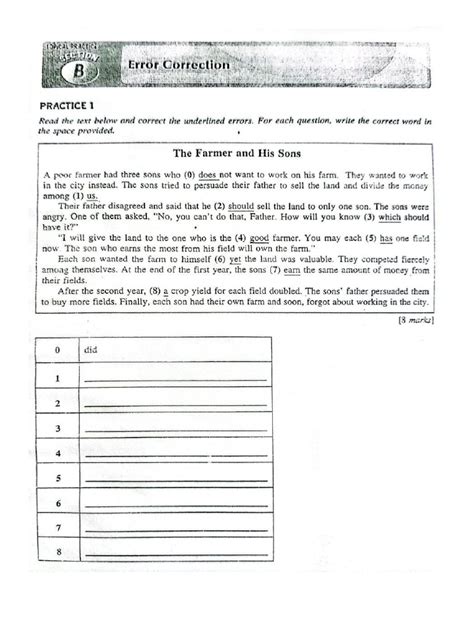 Error Correction Practice 1 10 Pdf