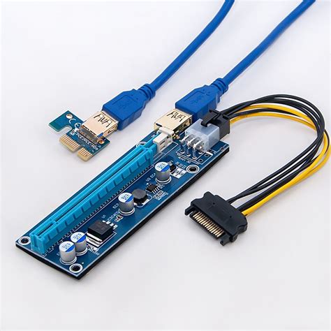 Pci E Riser 1x 16x Qoltec Usb 30 версия 009s Sata Pci E 6 Pin Emagbg