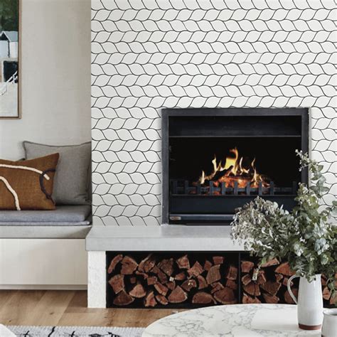 White Leaf Pattern Peel And Stick Backsplash Tile Commomy