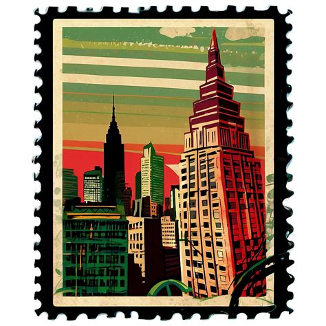 Cityscape Postcard Stamp Png Pfp Png Image