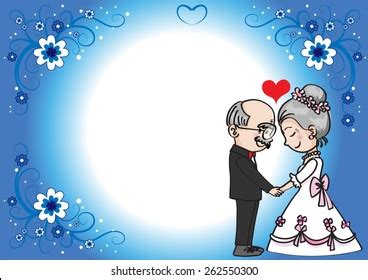 Wedding Anniversary Card Border Old People Stock Vector Royalty Free
