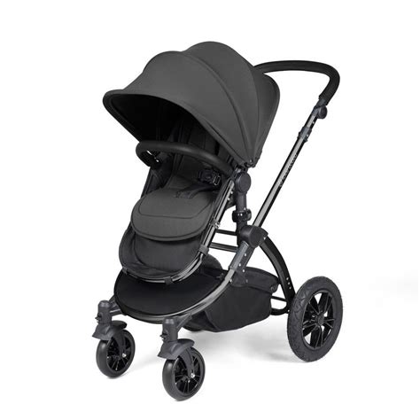 Ickle Bubba Stomp Luxe Pram Black Charcoal Grey Black Winstanleys Pramworld