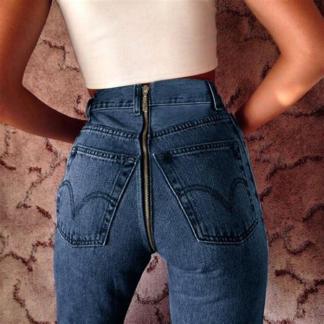 💰köp Billigt Online Womens Sexy Back Zipper Skinny Jeans Tight Jeans