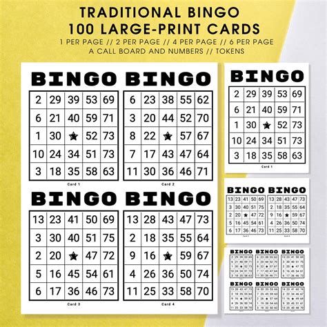 Traditional Bingo Cards