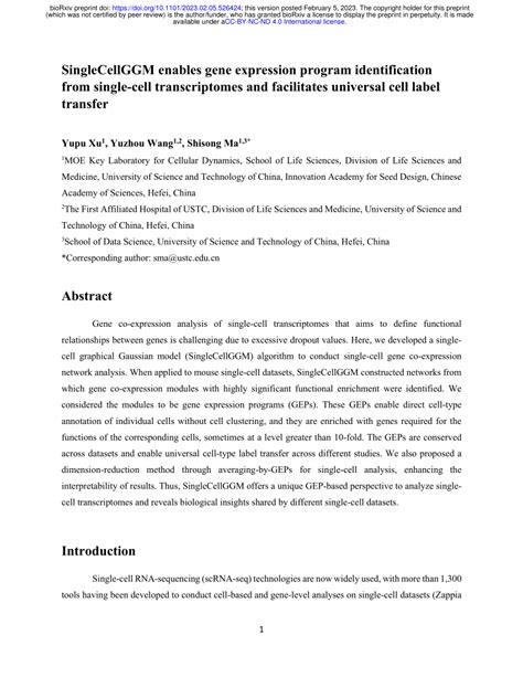Pdf Singlecellggm Enables Gene Expression Program Identification From Single Cell