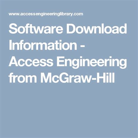Software Download Information Access Engineering From Mcgraw Hill