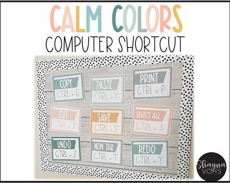 Computer Keyboard Shortcut Posters Calming Classroom Decor Pastel Classroom Decor Etsy