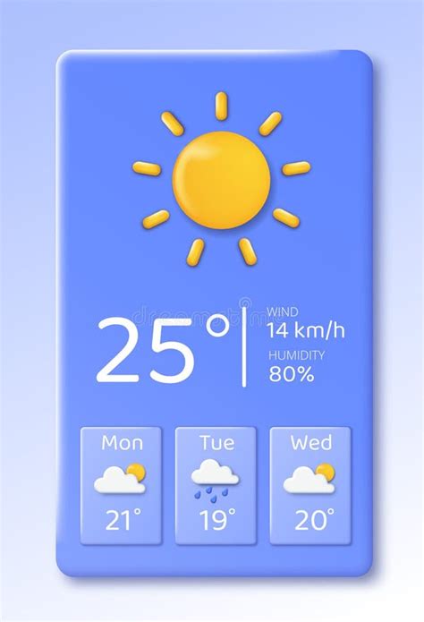 3d Weather App Poster Stock Vector Illustration Of Button 277939064