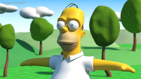 Cartoon Character Homer Simpson T Pose 3d Model Turbosquid 2163566