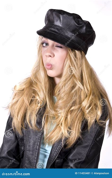 Expression Girl Winking Stock Image Image Of Head Looking 11455481