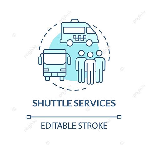 Shuttle Services Turquoise Concept Icon Thin Art Concept Vector Thin Art Concept Png And