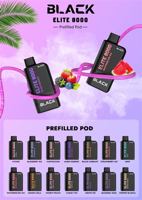 Dispods Blcn Black Elite 8k Puffs Available Flavors