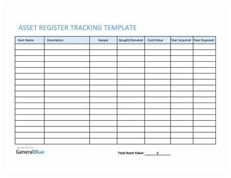 Excel Fixed Asset Register Template Jitmi