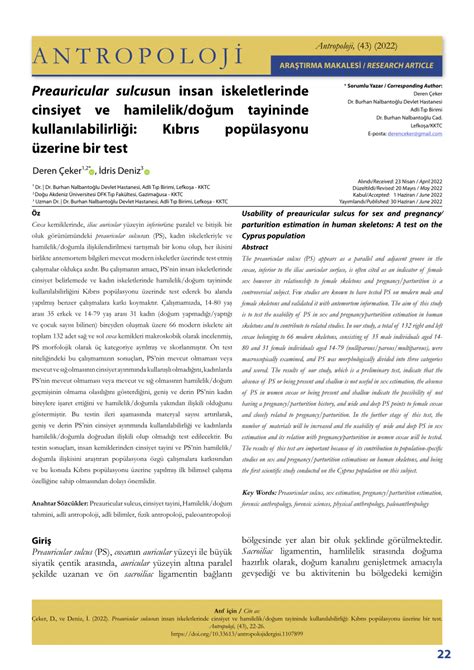 Pdf Usability Of Preauricular Sulcus For Sex And Pregnancy
