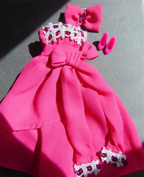 Barbie Doll Hot Pink Ball Gown Prom Dress With Accessories Etsy