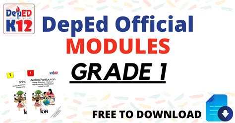 Deped Official Modules For Grade 1 Deped Click