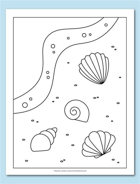 Sea Shell Printable Coloring Sheets