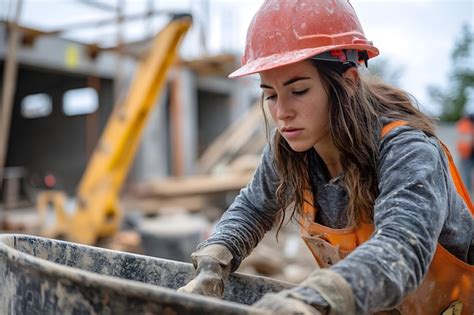 Empowered Female Construction Worker Gender Equality Concept Premium