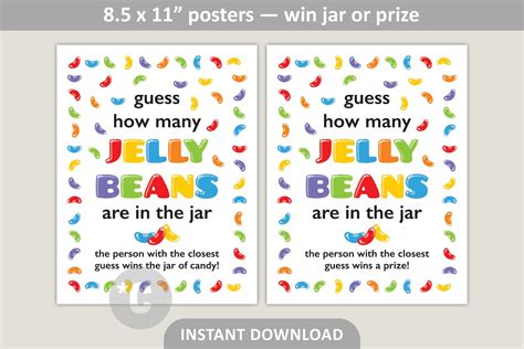 Jelly Bean Guessing Game Printable Guess How Many Jellybeans In The