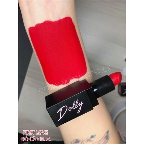Mua Son Thỏi Son Lì Son Dolly Không Chì Chất Lượng Chính Hãng Màu Đỏ Cà Chuatặng Gương Mini