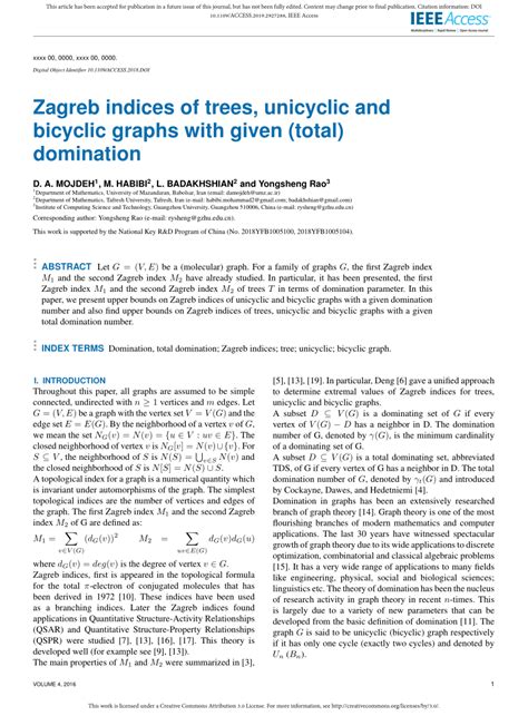 Pdf Zagreb Indices Of Trees Unicyclic And Bicyclic Graphs With Given Total Domination