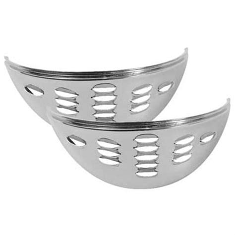 Empi Chrome Louvered Headlight Eyebrows For 7 Inch Round Lights Pair