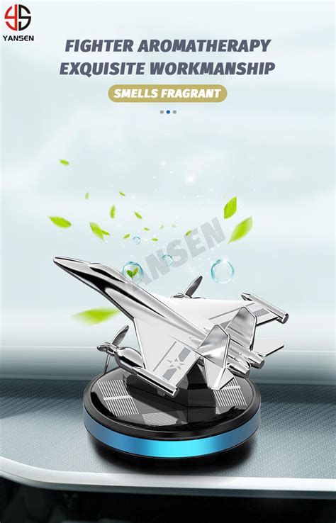 Solar Energy Fighter Jet Car Dashboard Ornament Perfume Diffuser