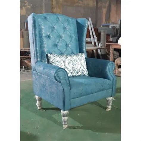Fabric Quilted Light Blue High Back Chair Size Standard At ₹ 23500