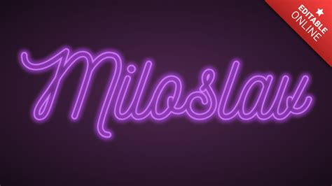 Miloslav Purple Neon Style Text Effect Generator