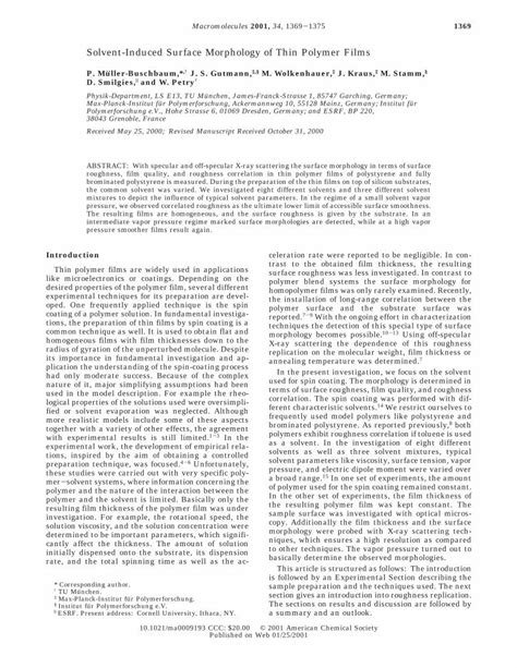 Pdf Solvent Induced Surface Morphology Of Thin Polymer Films Dokumen Tips