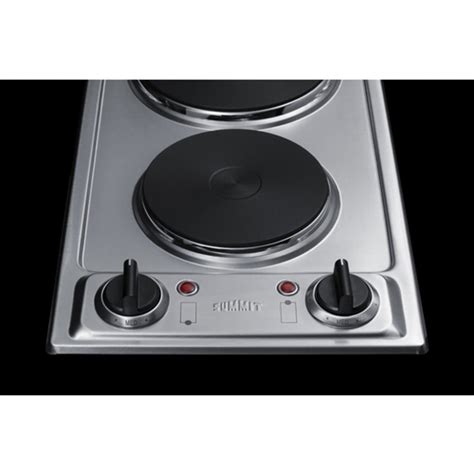 Summit Appliance 12 115v Stainless Steel 2 Burner Solid Disk Cooktop Kitchen Oasis
