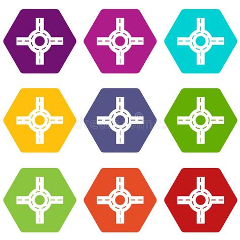 Circular Intersectionicons Stock Illustrations 2 Circular