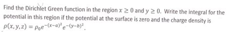 Solved Find The Dirichlet Green Function In The Region X≥0
