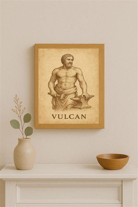 Vulcan God Of Fire And Forge Vintage Mythology Wall Art Printable Etsy