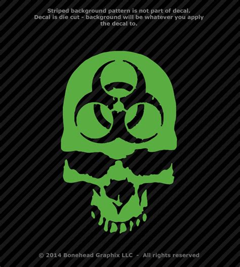Biohazard Skull Drip Biohazard Skull Respirator Symbol Die Cut Vinyl