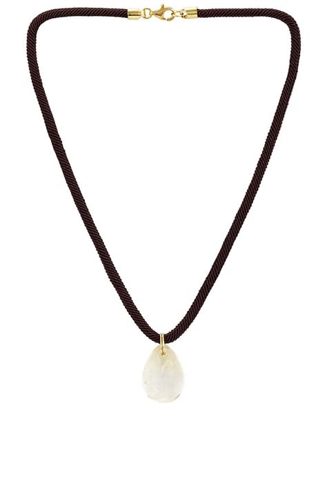 Shashi Lasso Gemstone Necklace In Brown Revolve