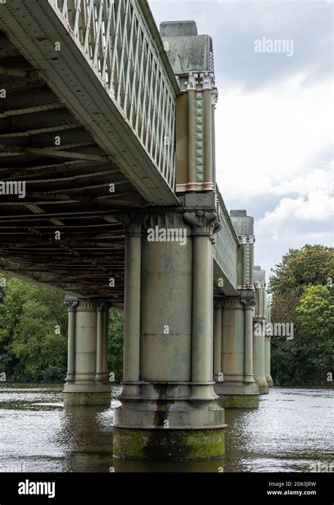 Kew Railway Bridge Victorian Wrought Iron Bridge Spanning The River